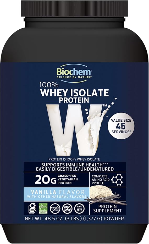Biochem 100% WHEY PROTEIN VANILLA 48.5 Powder – Williams Natural Foods