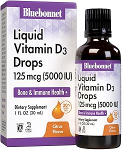 Bluebonnet Liquid Vitamin D3 Drops 125 mcg (5000 IU) Citrus Flavor ...