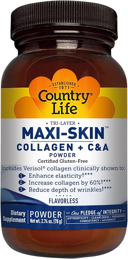 Country Life MAXI-SKIN COLLAGEN + C & A 2.74 Powder – Williams Natural ...